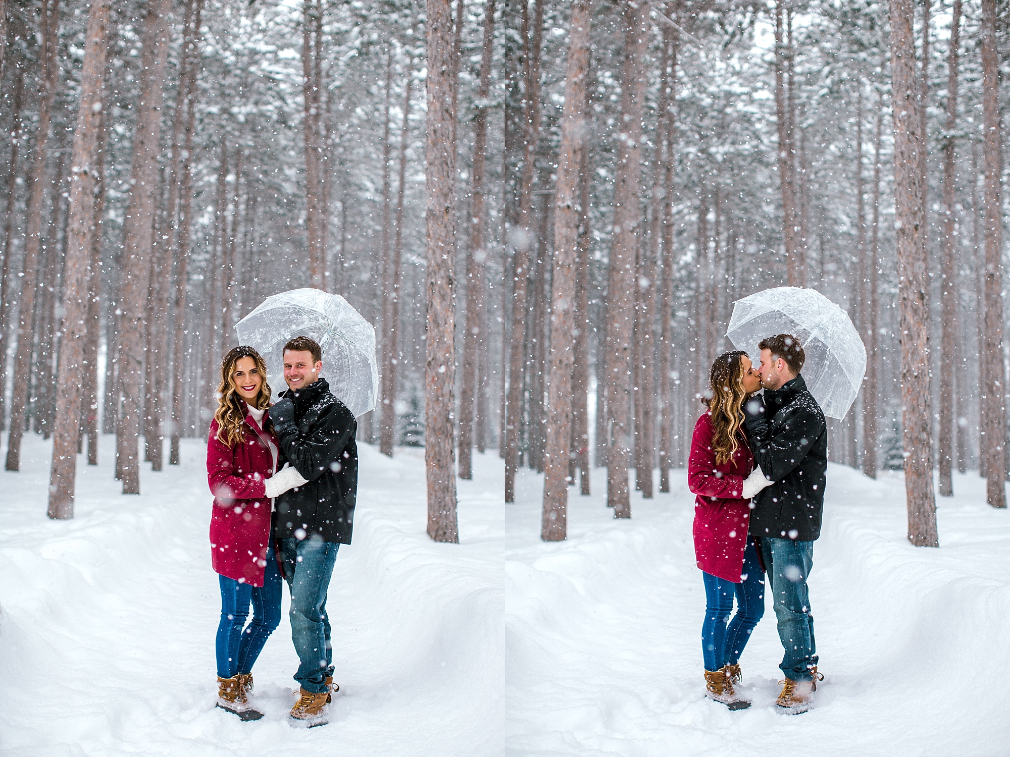 Megan + Joey | Snowy Winter Engagement - rachelgraffphoto.com